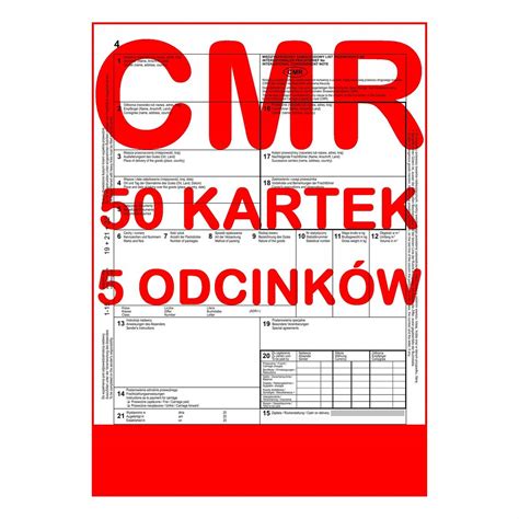 Druk CMR List Przewozowy Kartek Odc Kpl ERLI Pl