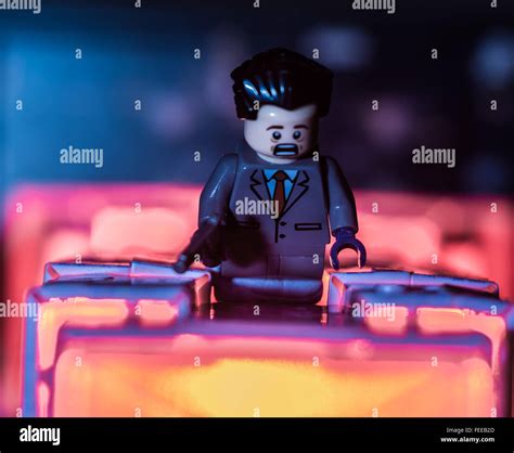 Lego Hans Gruber Alan Rickman Die Hard Falling Nakatomi Plaza Stock