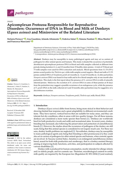Pdf Apicomplexan Protozoa Responsible For Reproductive Disorders