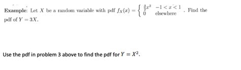 Solved Find The Example Let X Be A Random Variable With Chegg Com