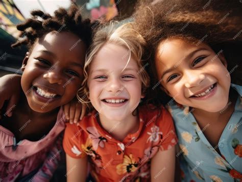 Premium Ai Image Smiling Classmates Friends