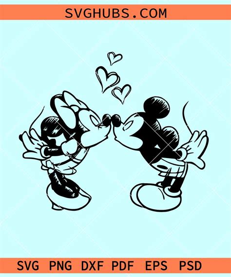 Mickey And Minnie Love Svg Mickey And Minnie Sketch Svg Mickey And