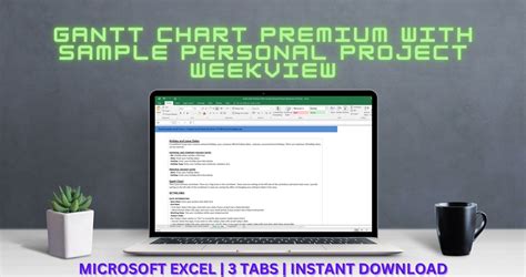 Weekly Project Planner Excel Template With Gantt Chart With Examples Etsy
