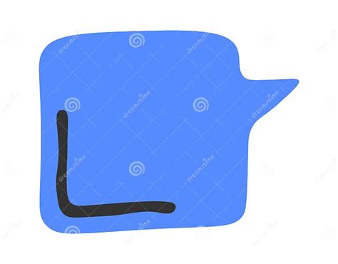 Hand Drawn Shape Flat Icon Simple Square Communication Cloud Stock