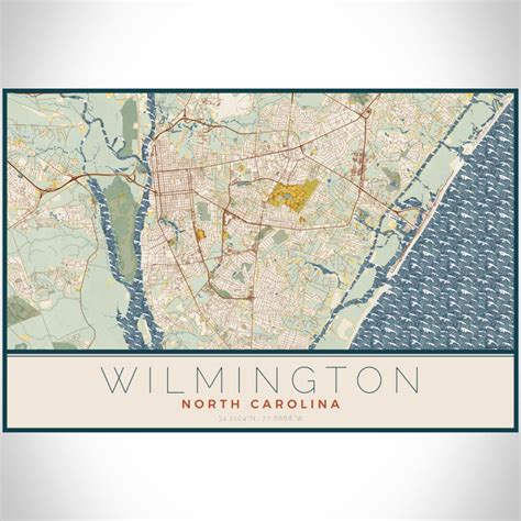 Wilmington North Carolina Map Print In Woodblock — Jace Maps