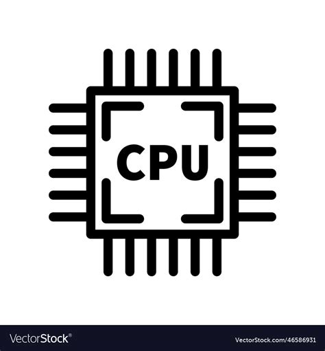 Round Cpu Icon Or Semiconductor Or Chip Royalty Free Vector
