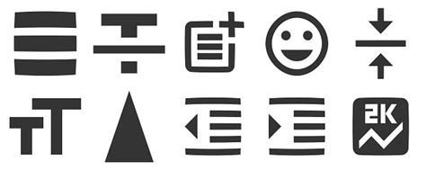 set of 10 icons text editor vector collection thin line web icon set