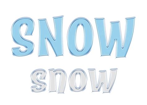 Ola azul letra palabra vidrio transparente brillo congelado texto letra diseño nieve Archivo