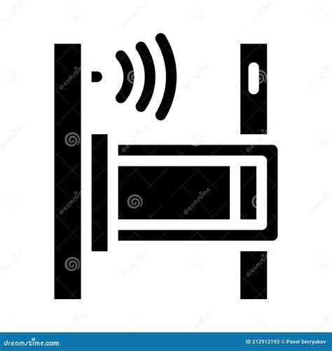 Bounding Frame With Sensor Glyph Icon Vector Illustration Stock Vector