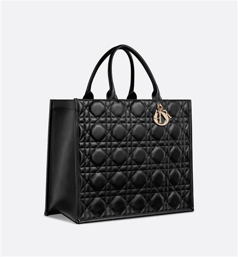 Large Dior Book Tote Black Macrocannage Calfskin 415 X 32 X 18 Cm