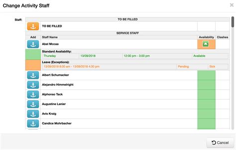 Availability Leave Exceptions Clashes And The Availability Exception Leave Report
