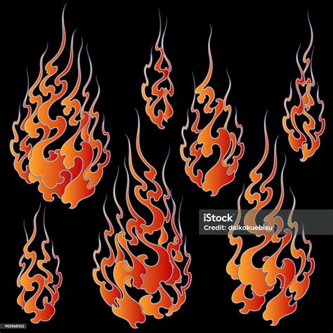 Ilustrasi Api Gaya Jepang Ilustrasi Stok Unduh Gambar Sekarang Api Kebudayaan Jepang Api