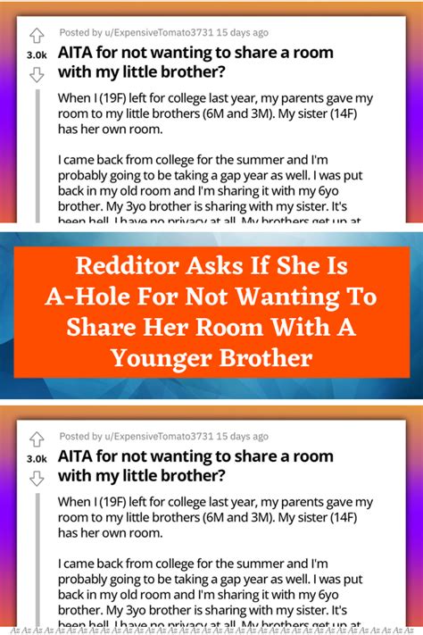 Redditor Asks If She Is A Hole For Not Wanting To Share Her Room With A