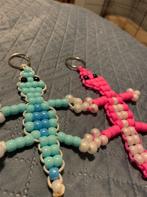 90s Beaded Lizard Keychains Etsy