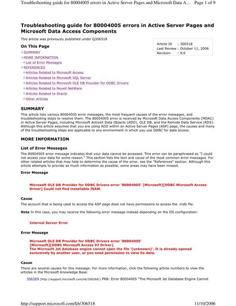 Pdf Troubleshooting Guide For 80004005 Errors In Active Oracle Kb