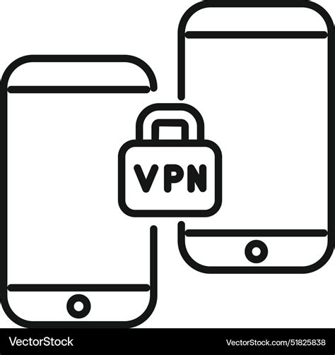 Vpn Protected Smartphones Connecting Through Vector Image