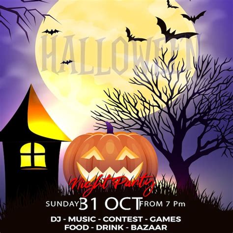 Halloween Calabazas Y Castillo Espeluznante En La Noche De Luna Llena Y
