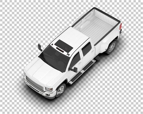 투명 배경 3d 렌더링 그림에 흰색 픽업 트럭 프리미엄 Psd 파일