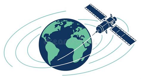 Satellite Orbiting Earth Representing Global Communication Technology And International