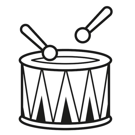 Premium Vector Illustration Black And White Drum