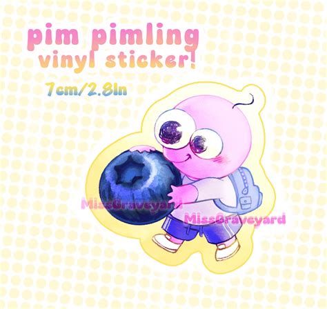 Smiling Friends Pim Pimling Blueberry Vinyl Sticker Etsy