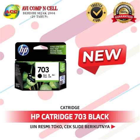 Jual Tinta Cartridge Printer Hp 703 Black Hitam Original Shopee