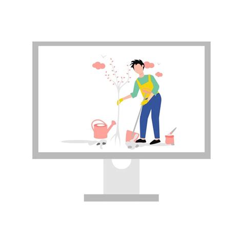 Premium Vector The Guy Is Planting Online