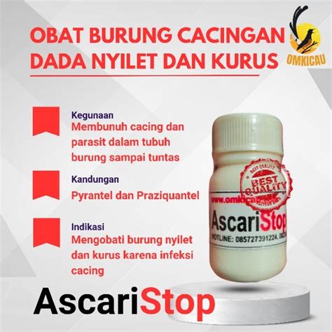 Jual Ascari Stop Om Kicau Obat Burung Cacingan Kurus Lemas Dan Dada