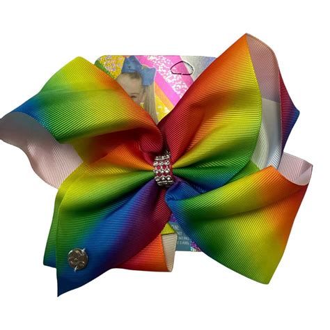 Jojo Siwa Rainbow Print Large Signature Hair Bow Cheer Dance Pageant