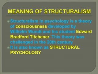 Structuralism School Of Psychology PPTX