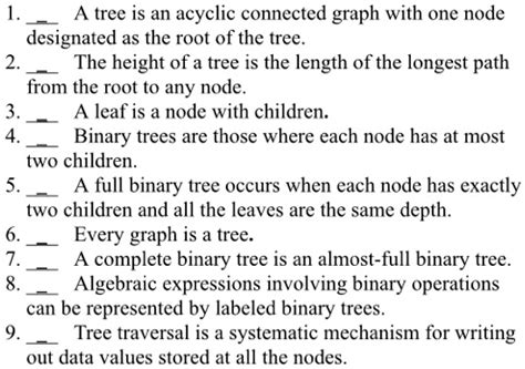 Solved A Tree Is An Acyclic Connected Graph With One Node Designated
