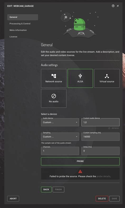 Unable To Specify Webcam As Audio Input Issue Datarhei Restreamer GitHub