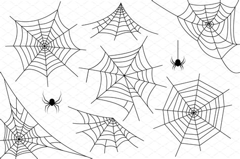 Aipnghalloween Spider Web Vector Decorative Illustrations