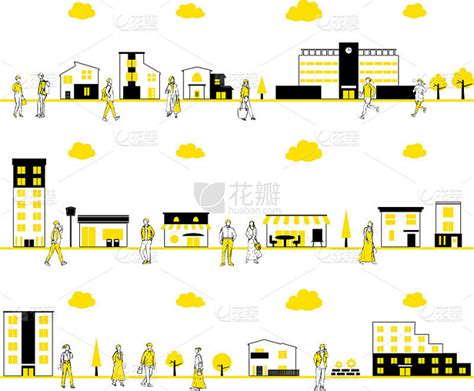 用铅笔画出人们在城市和建筑中的生活方式