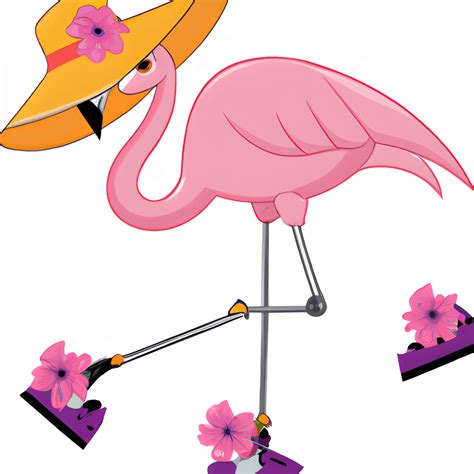 Flamingo Wearing Shoes And Hat Clip Art · Creative Fabrica