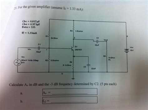 Solved Calculate Av In DB And The 3 DB Frequency Determined Chegg Com
