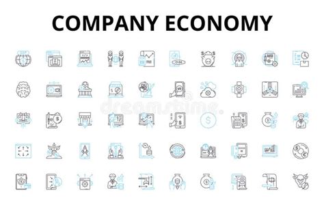 Company Economy Linear Icons Set Profitability Growth Expansion Market Share Efficiency