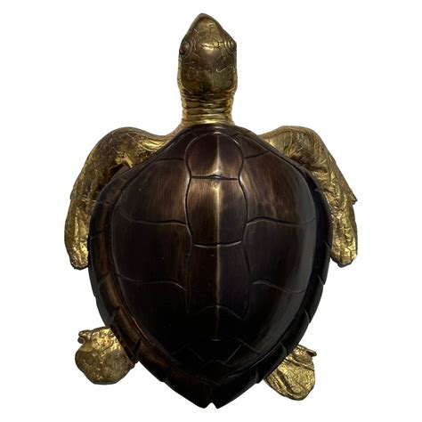 1970s Brass Hawksbill Sea Turtle Box Chairish