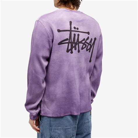 Stussy Long Sleeve Basic Stock Thermal T Shirt Lavender End Gb