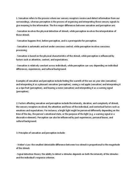 Psychology Assignment Pdf Perception Senses