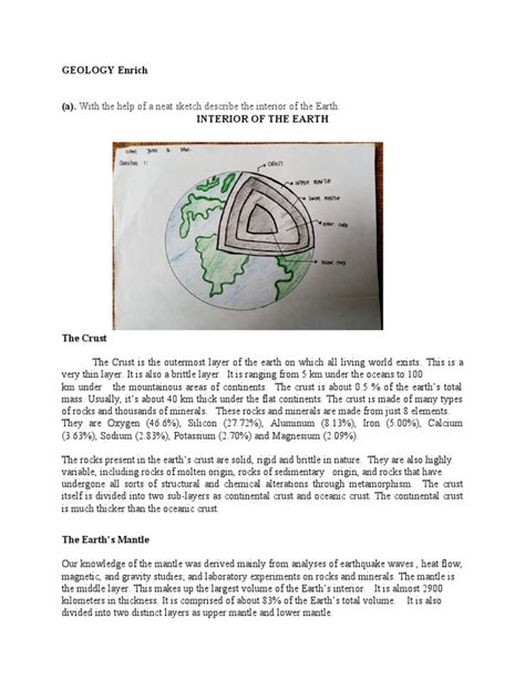 With The Help Of A Neat Sketch Describe The Interior Of The Earth Pdf