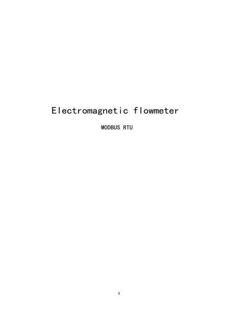 Electromagnetic Flowmeter Modbus Rtu Pdf Integer Computer Science Flow Measurement