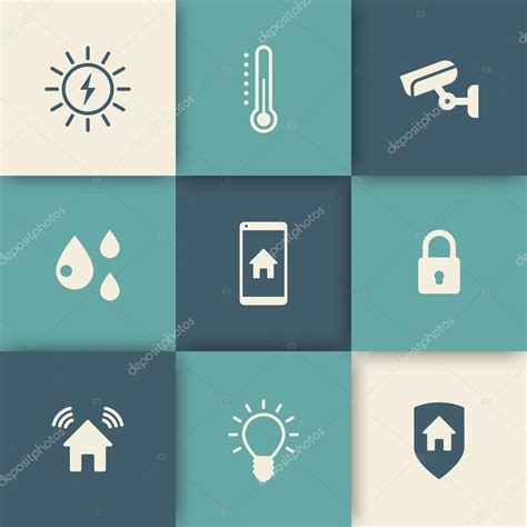 Smart House Icons Set Vector Illustration Eps10 Easy To Edit Stock
