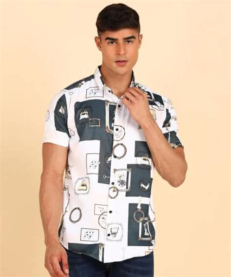 Buy Tbcollectionmen Multicolor Printed Polycotton Spread Collar Casual