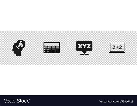 Set Function Mathematical Symbol Calculator Xyz Vector Image