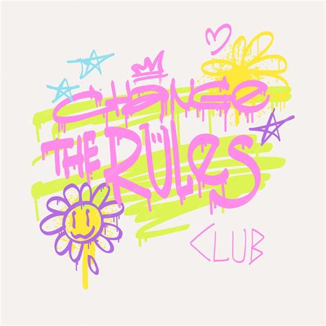 도시 타이포그래피 슬로건 스프레이 효과 Groovy Street 아트 그래피티 프린트로 규칙 변경 프리미엄 벡터