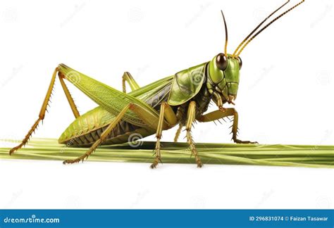 A Grasshopper S Rest On A Blade Of Grass With Its Hind Leg Generative