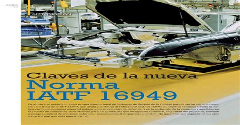 Claves De La Nueva Norma Iatf 16949aenor 30 Claves De La Nueva Norma