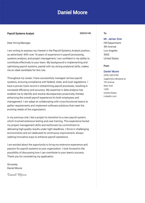 18 Payroll Specialist Cover Letter Samples And Examples 2025