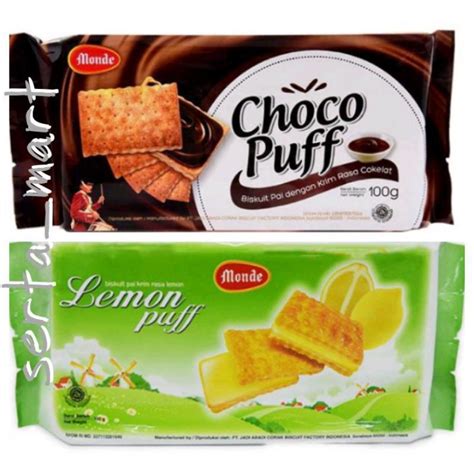 Jual Monde Choco Puff Lemon Puff Mini 100gr Biskuit Monde Shopee Indonesia